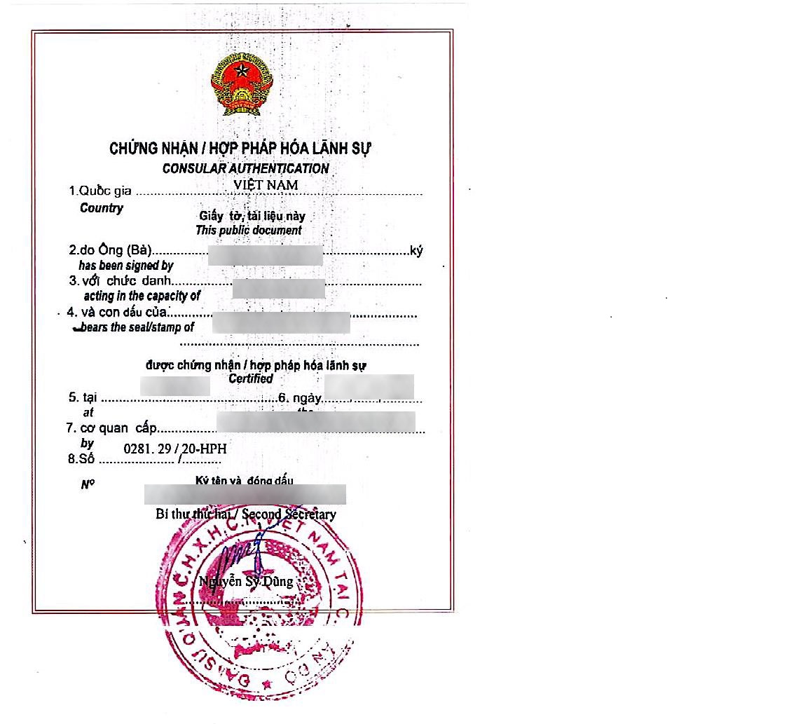 Vietnam Embassy Legalization